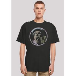 F4NT4STIC Herren T-Shirt "Elton John Vintage Circle", schwarz, Gr. XS, Obermaterial: 100% Baumwolle, Shirts, Premium Qualit&auml;t