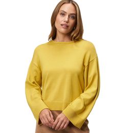 Zero Damen Strickpullover "Damen mit Trompeten&auml;rmeln", gelb, Gr. 34, unifarben, Strick, Obermaterial: 80% Viskose, 20% Polyester, Pullover,