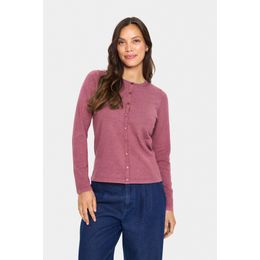 Saint Tropez Damen Strickjacke "A8661, MilaSZ R-Neck Cardigan", rot, Gr. XS, meliert, Strick, Obermaterial: 80% Viskose, 20% Polyacryl, Strickjacken,