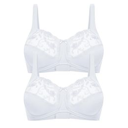 Felina Damen B&uuml;gelloser BH "2er Pack BH ohne B&uuml;gel Moments", Gr. 75, wei&szlig;, Obermaterial: 80% Polyamid PA. 13% Polyester PES. 7% Elasthan EL., BHs