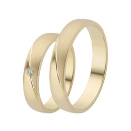Firetti Damen Trauring "Schmuck Geschenk Gold 375 Hochzeit Ehering Trauring "LIEBE"", 20, 0,03 SI = kleine Einschl&uuml;sse mit Brillant, Gelbgold 585,