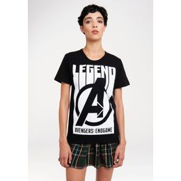 logoshirt Damen T-Shirt "Marvel &ndash; Avengers Endgame", schwarz, Gr. XS, bedruckt, unifarben, 100% Baumwolle, Shirts, mit trendigem Superhelden-Print