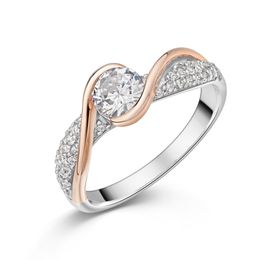 Firetti Damen Fingerring "Schmuck Geschenk Silber 925 Damenring Ring bicolor", 60, Silber 925 (Sterlingsilber), 2,4mmsilberfarben, ros&eacute;goldfarben,