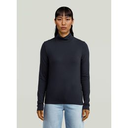 G-Star Raw T-Shirt G-STAR "Regular Mock T-Shirt", Damen, Gr. M, osaka blau, Obermaterial: 95% Modal, 5% Elasthan, Shirts T-Shirt