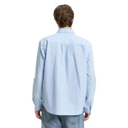 Herren Langarmhemdlight blau small stripe, Gr. XL, Tom Tailor Denim, gestreift, Single Jersey, Obermaterial: 100% Baumwolle, Hemden, gestreift, mit