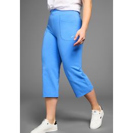 FAYN SPORTS Damen 3/4-Hose, blau, Gr. 54, Single Jersey, Obermaterial: 95% Baumwolle, 5% Elasthan, Hosen, mit elastischem Bund auch in gro&szlig;en Gr&ouml;&szlig;en