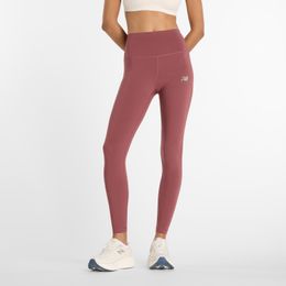 New Balance Damen Lauftights "Sleek High Rise Legging 25""washed burgundy (615), Gr. S, Obermaterial: 71% Polyester, 29% Elasthan, Hosen, hoher Bund,