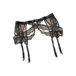 Damen Strumpfhalter, PETITE FLEUR GOLD BY LASCANA, Gr. 36, schwarz, Netz, Obermaterial: 90% Polyamid, 10% Elasthan, Strumpfhalter, aus sch&ouml;ner