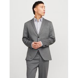 Jack & Jones JACK & JONES Herren Sakko "JPRJAXON Jersey Blazer mit Stretch f&uuml;r stylischen Look", grau, Gr. 48, meliert, Web, Obermaterial: 74% Polyester, 22%