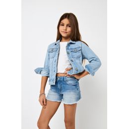 KIDS Only M&auml;dchen Jeansjacke "KONSARA", blau, Gr. 122, unifarben, Denim/Jeans, Obermaterial: 79% Baumwolle, 20% Polyester, 1% Elasthan, Jacken, in