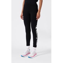 Champion Damen Leggings, schwarz, Gr. XS, Obermaterial: 90% Baumwolle, 10% Elasthan, Hosen