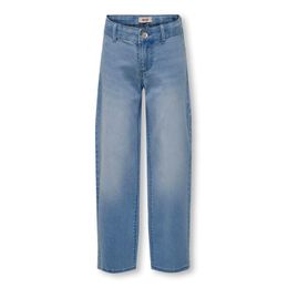 KIDS Only M&auml;dchen Weite Jeans "KOGSYLVIE CLEAN WIDE LEG LB DNM PIM NOOS", blau, Gr. 128, unifarben, Denim/Jeans, Obermaterial: 69% Baumwolle, 29%