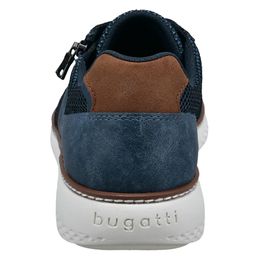 Bugatti Herren Schn&uuml;rschuh, Gr. 41, blau, Lederimitat, Schuhe, Schn&uuml;rschuh, Freizeitschuh, Halbschuh mit zus&auml;tzlichem Rei&szlig;verschluss