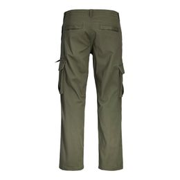 Jack & Jones JACK & JONES Herren Cargohose "JPSTKANE DOVER ZIP CARGO SN", gr&uuml;n, Gr. 28, unifarben, Web, Obermaterial: 98% Baumwolle, 2% Elasthan, Hosen, mit