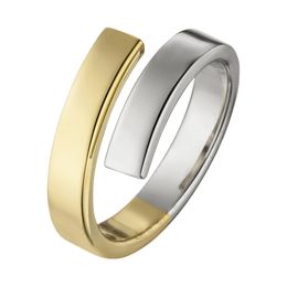 Jobo Damen Silberring, 56, Silber 925 (Sterlingsilber), silber, Silber 925 (Sterlingsilber), Fingerringe, offen 925 Silber bicolor vergoldet