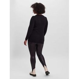 Vero Moda CURVE Damen Langarmshirt "VMPAXI LS SOFT U-NECK - S NOOS CURVE", schwarz, Gr. XL, unifarben, Jersey, Obermaterial: 95% Baumwolle, 5%