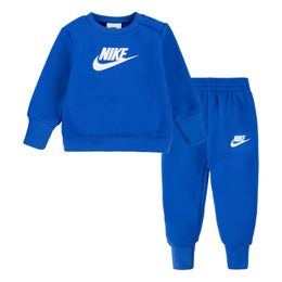 Nike Sportswear M&auml;dchen Jogginganzug "NKN SUSTAINABLE CREW SET", blau, Gr. 92, unifarben, Sweatware, Obermaterial: 100% Polyester, Sportanz&uuml;ge, f&uuml;r