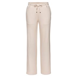 Lascana Damen Homewearhose, Gr. 44, beige, Obermaterial: 70% Viskose, 25% Polyamid, 5% Elasthan, unifarben, Basic, Hosen, in weich flie&szlig;endem