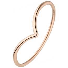 Jobo Damen Fingerring, 58, Ros&eacute;gold 585, rosa, Ros&eacute;gold 585, Fingerringe, 585 Ros&eacute;gold