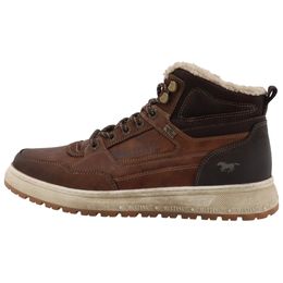 Mustang Shoes Herren Winterboots "Puno", Gr. 42, braun, Lederimitat, Textil, Basic, Schuhe, High Top Sneaker, Schn&uuml;rboots mit Warmfutter