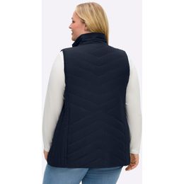 sheego Damen Steppwestetiefblau, Gr. 46, unifarben, 100% Polyester, Wattierung:100% Polyester, Westen