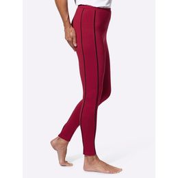 Herren Leggings, rot, Gr. 42, unifarben, 95% Baumwolle, 5% Elasthan, Hosen