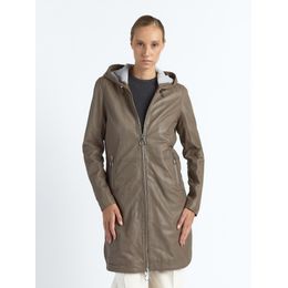 Maze Damen Langjacke "42020114", braun, Gr. XL, Obermaterial: 100% Lammleder. Innenfutter: 90% Baumwolle, 10% Polyester. &Auml;rmelfutter: 100% Polyester,