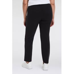 KjBRAND Damen Stoffhose "Hose Bea in Bi-Stretch Kammgarnoptik mit B&uuml;gelfalte", schwarz, Gr. 48, unifarben, Web, Obermaterial: 63% Polyester, 35%