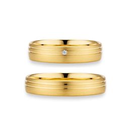 Phoenix PH&Ouml;NIX Damen Trauring "Schmuck Geschenk Gold 333 Trauring Ehering LIEBE versch. Varianten", 55, 0,01 SI = kleine Einschl&uuml;sse mit Brillant, Gelbgold