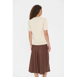 Saint Tropez Damen Kurzarmpullover "MilaSZ SS", braun, Gr. S, meliert, Strick, Obermaterial: 80% Viskose, 20% Polyacryl, Pullover, Viskosemischung,