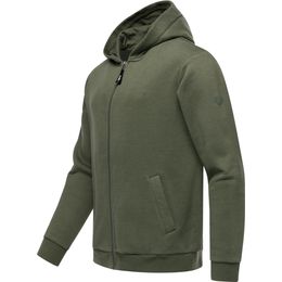 Ragwear Herren Sweatjacke "Natten", gr&uuml;n, Basic, Gr. S, Material: 70% Baumwolle, 30% Polyester, Sweatjacken, Weiche Herren Alltagsjacke mit Kapuze
