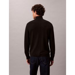 Calvin Klein Herren Stehkragenpullover "LS MERINO MOCK NECK SWTR 14GG"schwarz, Gr. XXL, unifarben, Web, Obermaterial: 100% Wolle, Pullover, Mit
