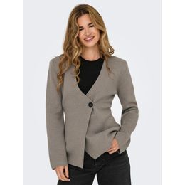 Only Damen Strickjacke "ONLMYERA LIFE LS ONE BUTTON CARDIGAN KNT", grau, Gr. M, meliert, Strick, Obermaterial: 66% Polyester, 26% Polyacryl, 8%