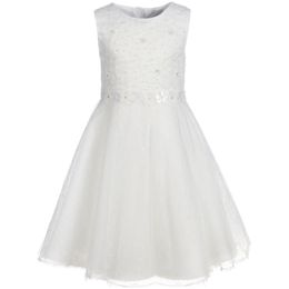 happy girls M&auml;dchen T&uuml;llkleid "tulle dress with flowers", beige, Gr. 92, unifarben, Jersey, Obermaterial: 100% Polyester, Kleider