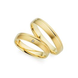 Phoenix PH&Ouml;NIX Damen Trauring "Schmuck Geschenk Gold 333 Trauring Ehering LIEBE versch. Varianten", 56, 0,01 SI = kleine Einschl&uuml;sse mit Brillant, Gelbgold