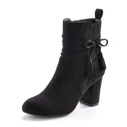 Lascana Damen Stiefelette, Gr. 40, schwarz, Obermaterial: 100% Textilmaterial. Decksohle: 100% Lederimitat. Futter: 100% Textilmaterial. Laufsohle: