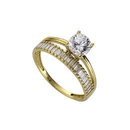 Firetti Damen Goldring "Schmuck Geschenk Gold 333 Damenring Verlobungsring Goldring Solit&auml;r", 17, Gelbgold 333, 1,5mm, gold, Gelbgold 333,