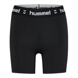 Hummel Damen Trainingstights "HMLPULSE MID WAIST SHORT TIGHTS", schwarz, Gr. M, Obermaterial: 76% Polyester, 24% Elasthan, Hosen