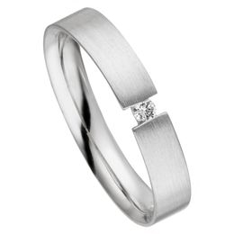 Jobo Damen Fingerring "Ring mit Diamant", 58, P1 = bei 10-facher Vergr&ouml;&szlig;erung erkennbare Einschl&uuml;sse, Diamanten Silber 925 (Sterlingsilber), silber,