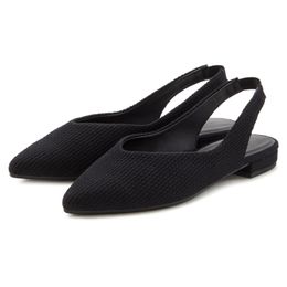 Lascana Damen Ballerina "Sling-Ballerina, Sandale", Gr. 36, schwarz, Obermaterial: 100% Textilmaterial. Decksohle: 100% Lederimitat. Futter: 100%