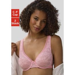 Damen T-Shirt-BH, PETITE FLEUR BY LASCANA, Gr. 75, wei&szlig;, Mesh, Spitze, Obermaterial: 88% Polyamid, 12% Elasthan, BHs, mit B&uuml;gel im g&uuml;nstigen