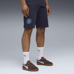 Puma Sporthose "Manchester City FtblEssentials Shorts Herren", blau, Gr. XS, unifarben, Obermaterial: 68% Baumwolle, 32% Polyester. Tasche &ndash; Oben: