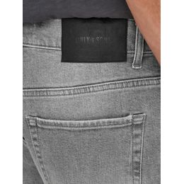 Only & Sons ONLY & SONS Herren Straight-Jeans "ONSEDGE PERFORMANCE LB 3816 DOT DNM NOOS"medium grau denim, Gr. 33, Abriebeffekte, Denim/Jeans, Obermaterial: 99%