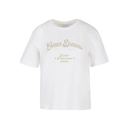 MISS TEE Damen T-Shirt "Miss Tee Ladies Ocean Dreams Tee"wei&szlig;, Gr. L, bedruckt, 100% Baumwolle, Shirts
