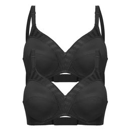 Felina Damen B&uuml;gelloser BH "2er Pack BH ohne B&uuml;gel Weftloc", Gr. 100, schwarz, Obermaterial: 75% Polyamid PA. 25% Elasthan EL., BHs