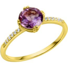 Firetti Damen Fingerring "Schmuck Geschenk Silber 925 Damenring Ring", 60, Silber 925 (Sterlingsilber), 1,7mm, lila, Silber 925 (Sterlingsilber),