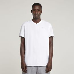 G-Star Raw G-STAR Herren T-Shirt "Base", wei&szlig;, Gr. S, unifarben, Jersey, Obermaterial: 100% Baumwolle, Shirts, mit V-Ausschnitt