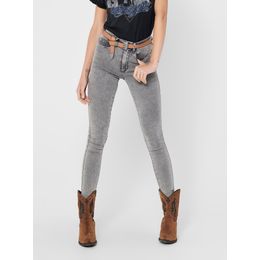 Only Damen Skinny-fit-Jeans "ONLROYAL HW SK JEANS BJ", grau, Gr. S, Abriebeffekte, Denim/Jeans, Obermaterial: 69% Baumwolle, 29% Polyester, 2%