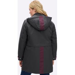 sheego Damen Langjacke, grau, Gr. 52, unifarben, 60% Baumwolle, 40% Polyamid, Wattierung:100% Polyester, Jacken