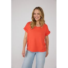 LIEBLINGSST&Uuml;CK LIEBLINGSST&Uuml;CK Damen Rundhalsshirt "CamilaEp", rot, Gr. XL, clean, unifarben, Jersey, Obermaterial: 100% Baumwolle, Shirts, aus reiner Baumwolle